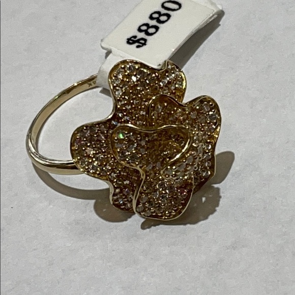 Jewelry | 14k Yellow Rose Ring W White Sapphire | Poshmark